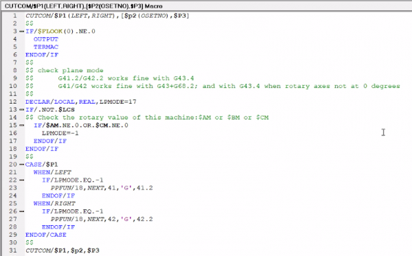 How to control Left or Right 3D cutter compensation (Fanuc) - ICAM ...